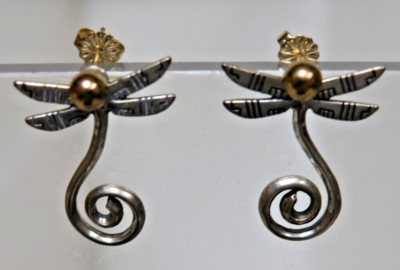 Pair Roderick Tenorio RMT Carolyn Pollack Dragonfly Earrings .925 SS ...