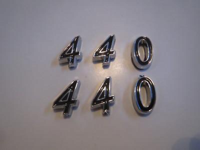 440 HOOD SCOOP FENDER TRUNK ENGINE ID EMBLEMS SET BLACK FITS DODGE ...