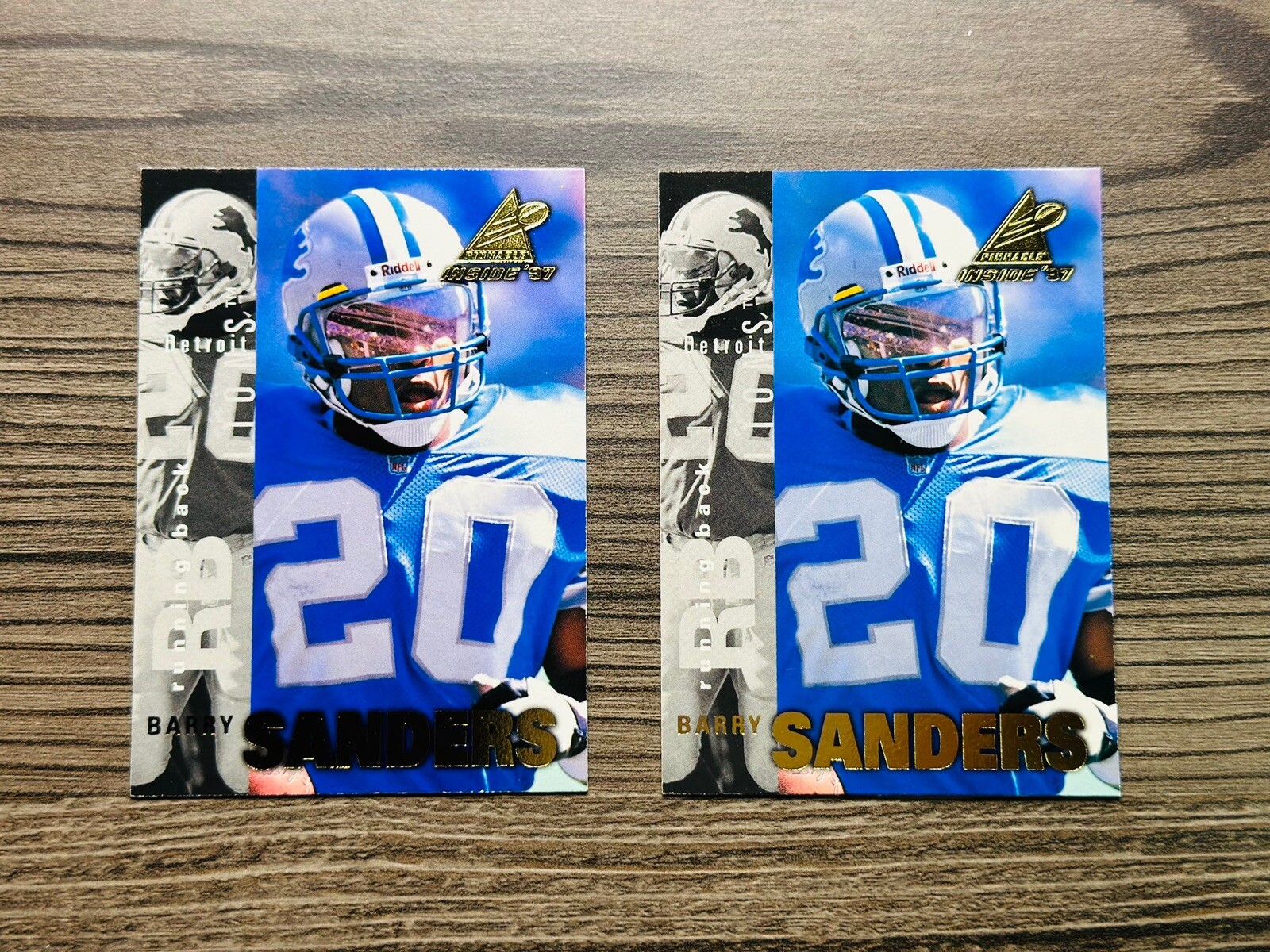 1997 Pinnacle Inside - Gridiron Gold #3 Barry Sanders Detroit Lions Lot ...