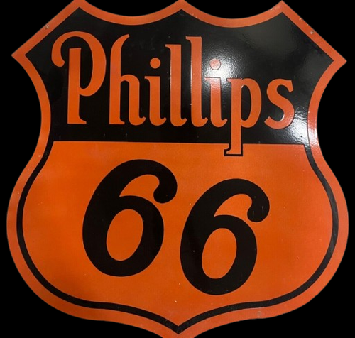 PORCELAIN PHILLIPS 66 ENAMEL SIGN 30X30 INCHES DOUBLE SIDED | eBay