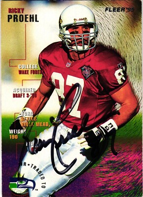 #10 Ricky Proehl Signed 1995 Fleer NFL Football Auto Cardinals | eBay