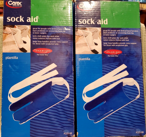 2 Pack Sock Aid Long Reach Dressing Help Disability Elderly Foot Helper ...
