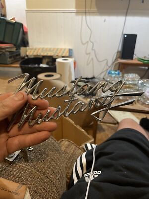 Ford "Mustang" emblem script writing vintage writing Pair | eBay