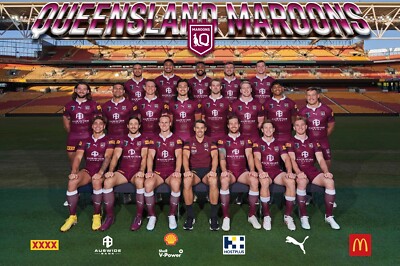 Big 2023 QLD MAROONS NRL RUGBY STATE OF ORIGIN TEAM POSTER, 420mm ...