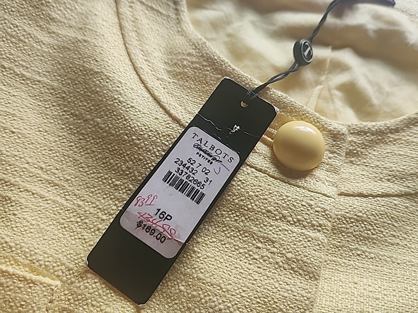 Talbots Jacket Womens 16P Yellow Linen 3/4 Sleeve Blazer Old Money ...