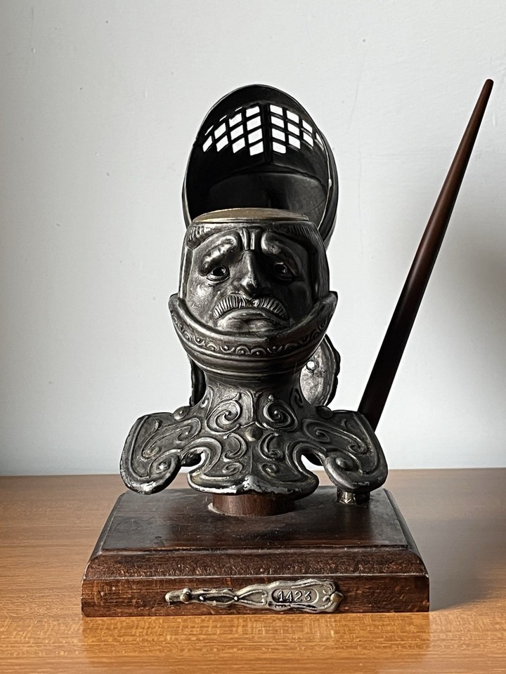 Vintage Inkwell Medieval Knight Armer Metal Sculpture Statue 1423 | eBay UK