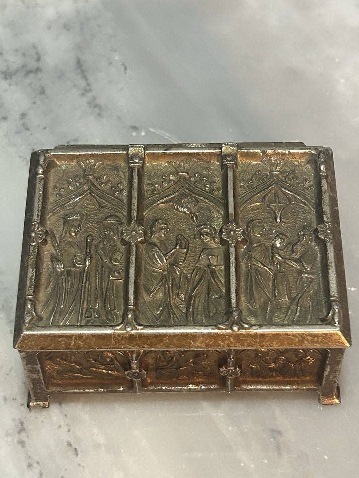 Antique Bronze Brass Relic Casket Box Repose Figures, 5 1/2 | eBay