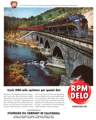 Pennsylvania Railroad "RPM DELO Lubricating Oils" Train Metal Sign | eBay