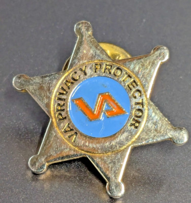 Vintage VA Privacy Protector Gold Tone Star Badge Pin | eBay