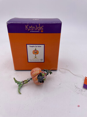 D56-Patience Brewster, Krinkles *Mini Halloween Orn., Pumpkin Cat Sista ...