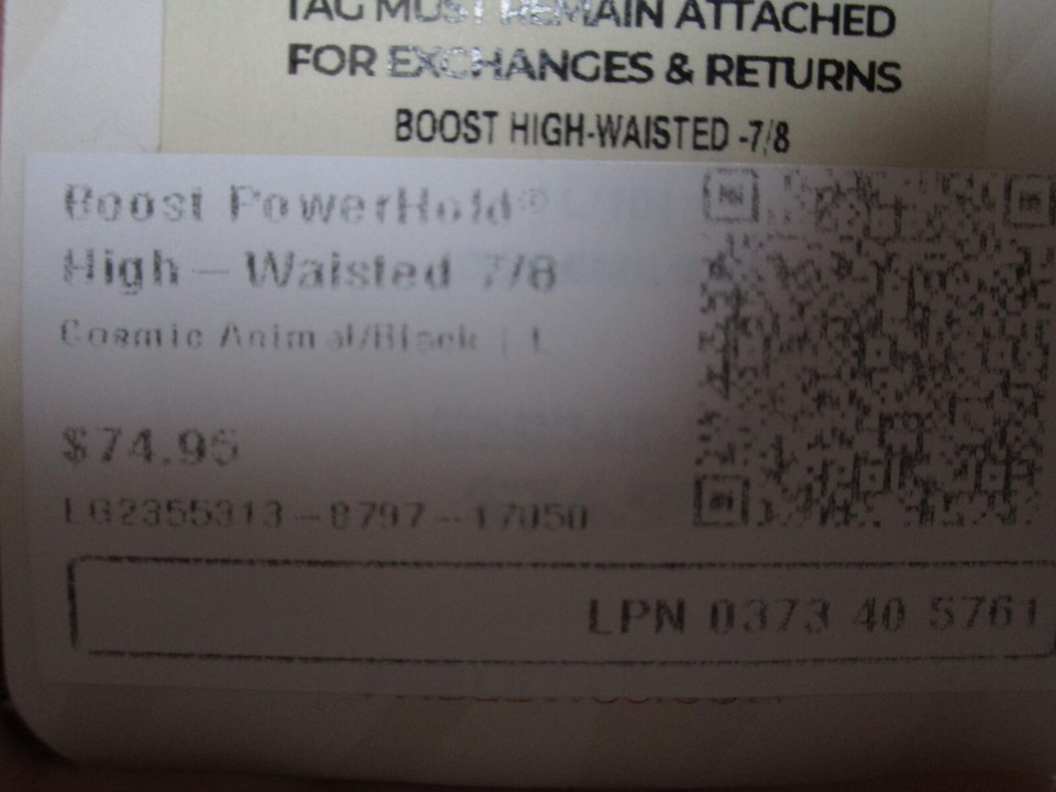 Fabletics Leggings Boost High Waisted 7/8 Cosmic animal Size 10/L Power ...