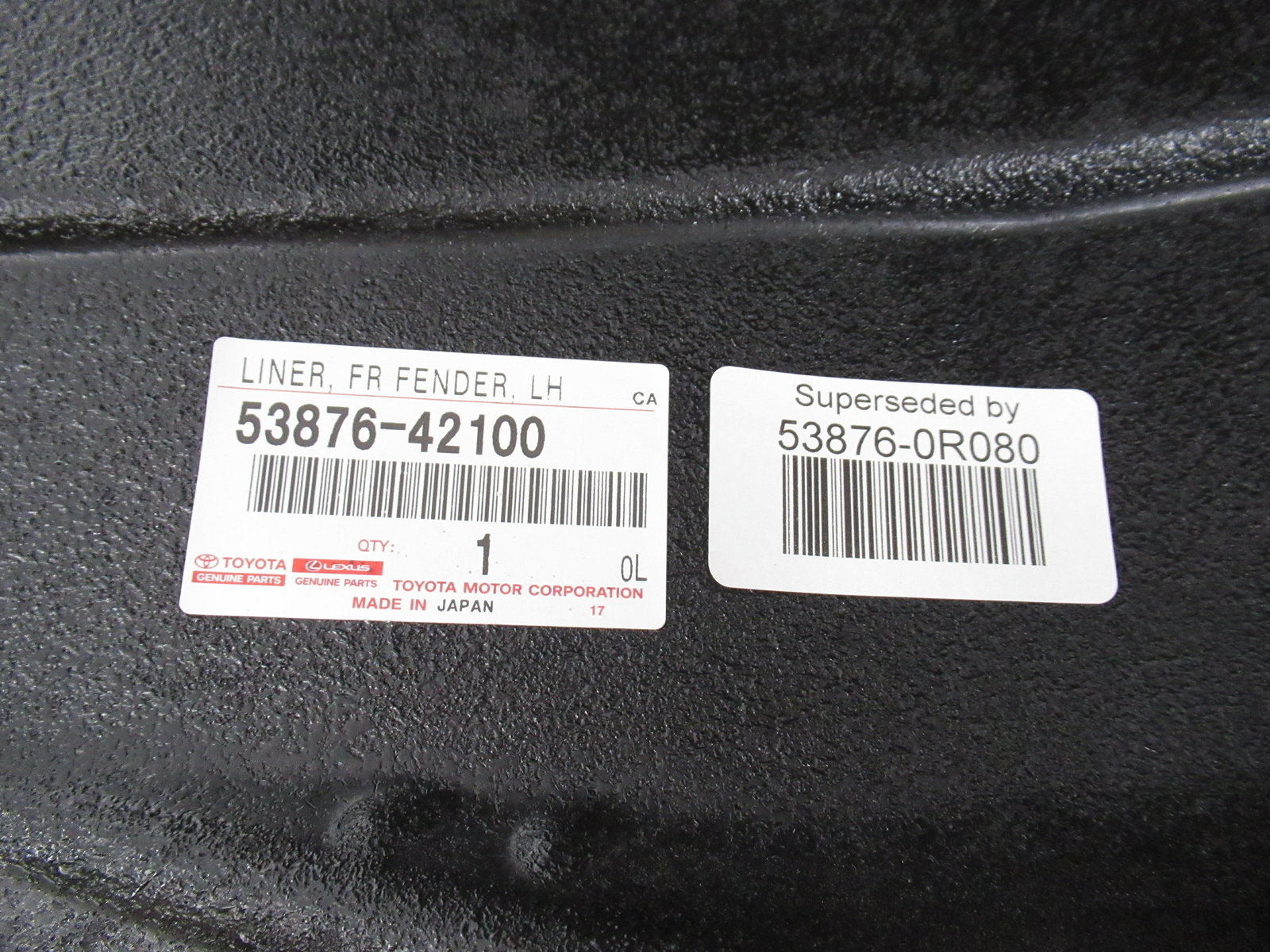 Genuine OEM Toyota 53876-0R080 Driver Front Fender Liner 2019-2020 RAV4 ...