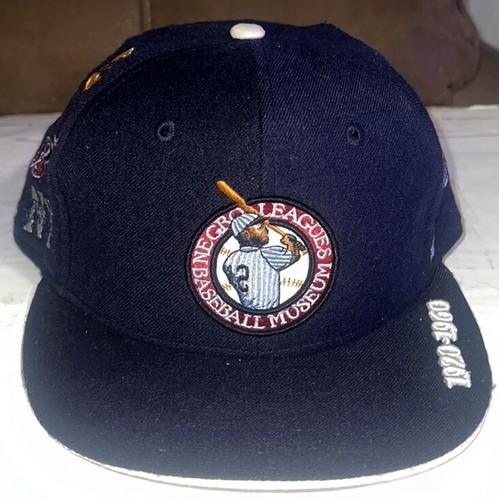 NEGRO LEAGUE BASEBALL MUSEUM TEAM LOGOS FITTED MENS SIZE 7 BLUE CAP HAT ...