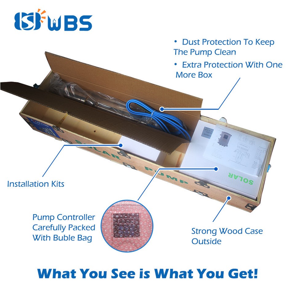 4" DC Deep Well Solar Water Bore Pump Kits 110V 2HP Irrigation Farm ...