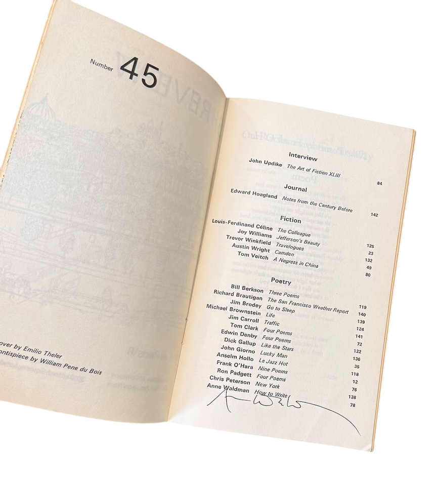 John Updike, George Plimpton / The Paris Review #45 Winter 1968 Signed ...