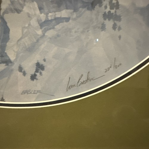 1986 Leon Basler Signed & Numbered Print - B-52 Bomber Over Mount ...