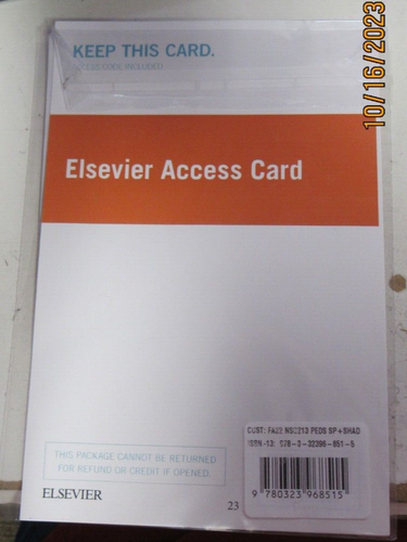Elsevier Access Card #23;This comes with access to 3 books | eBay