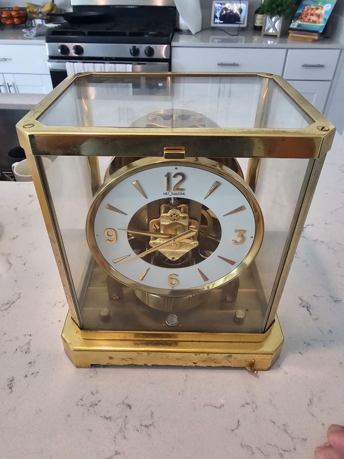 Vintage Jaeger Lecoultre Atmos Brass & Glass Mantle Clock | eBay