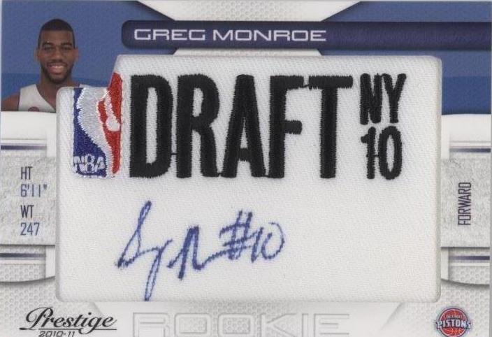 2010-11 Prestige - Nba Draft Class Greg Monroe #7 Draft Logo Patch ...