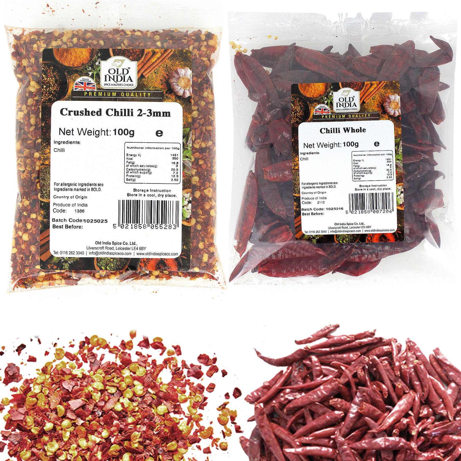 Dried Crushed Chilli Flakes Red Whole Chilli Chillies Without Stalk ...