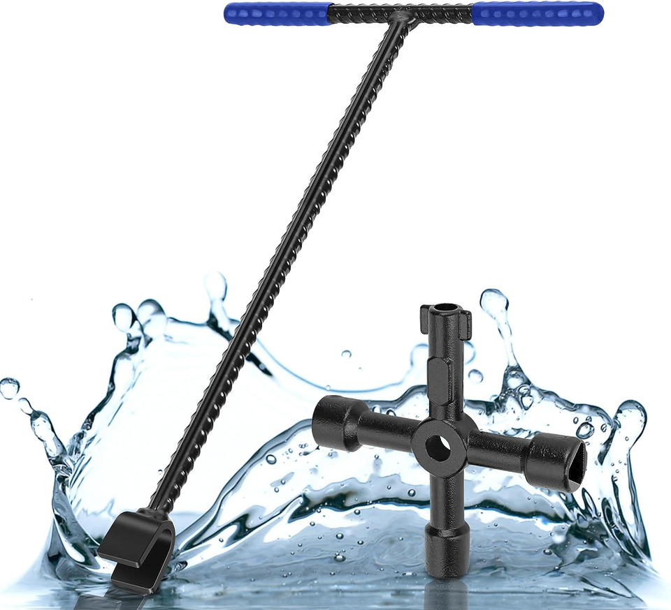 Water Meter Key 2Pcs – Steel Water Shut off Tool Includes 16 '' MUST ...