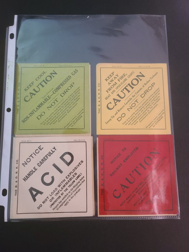 (LOT OF 4) Vintage B&O Railroad Freight Package Hazmat Label Signs ...