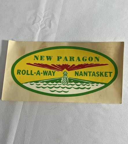 Vintage Roller Skating Rink Sticker Nantasket RI New Paragon Roll-A-Way ...