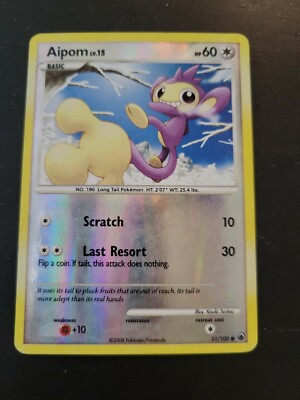 Pokemon TCG Card 2008 Majestic Dawn - Aipom 51/100 Reverse Holo | eBay