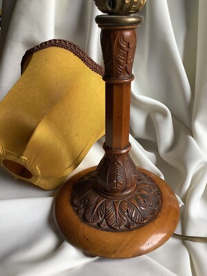 Table Desk Lamp Bedside Light Mahogany Wood Antique Black Forest ...