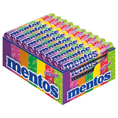 40 MENTOS RAINBOW Rolls Fruit Flavor Mix Chewy Candy 37g 1.3oz | eBay
