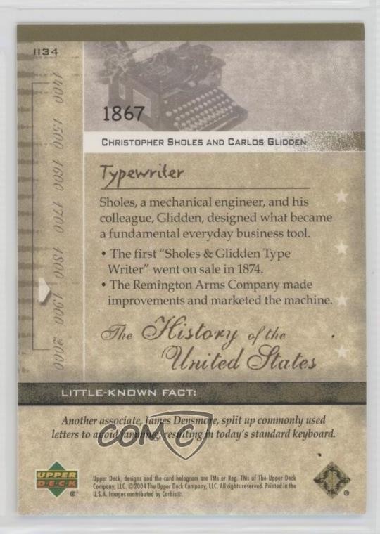 2004 The History of United States Christopher Sholes and Carlos Glidden ...