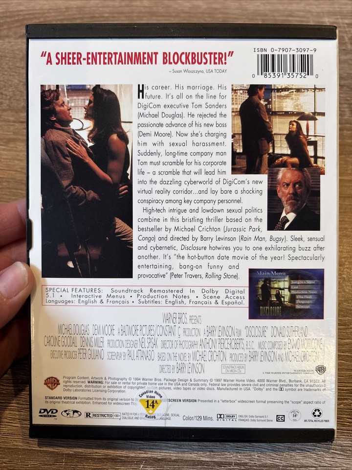 Disclosure (DVD, 1997, Standard and letterbox) 85391357520 | eBay