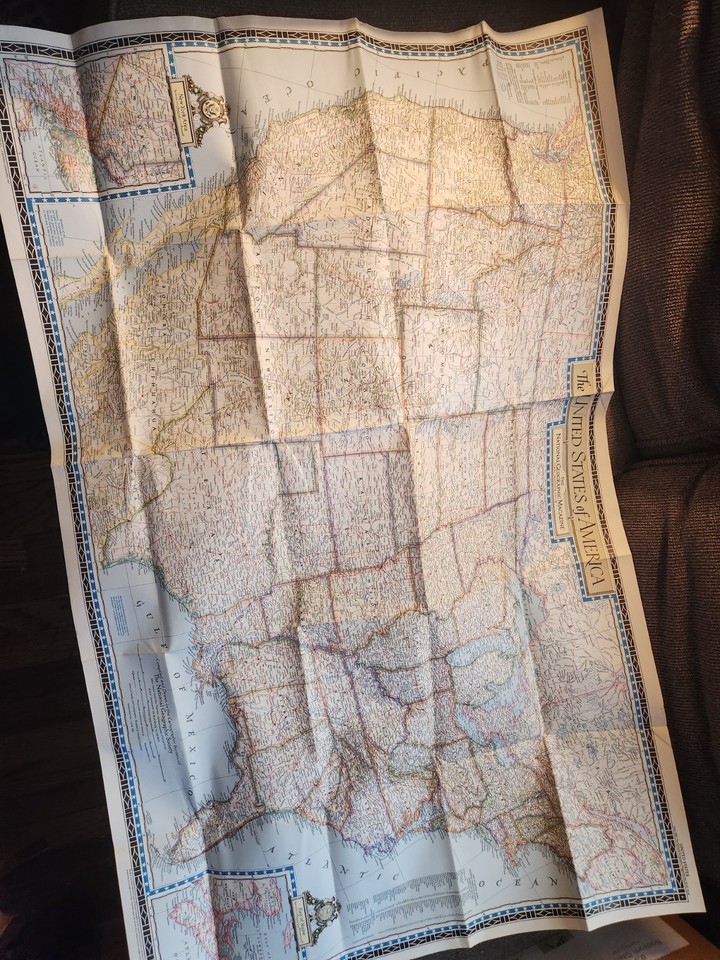 1951 (June) The US of America; National Geographic Map; Good Condition ...