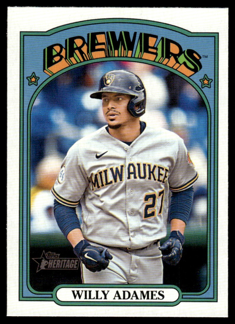 2021 TOPPS HERITAGE BASEBALL CARD WILLY ADAMES #662 MILWAUKEE BREWERS ...