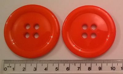 50mm x 2 Large Round Button - Red | eBay UK