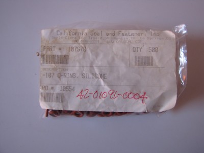 107 Silicone O-Ring, 70A Durometer, Red, 7/32" ID, 13/32" OD, 3/32 ...