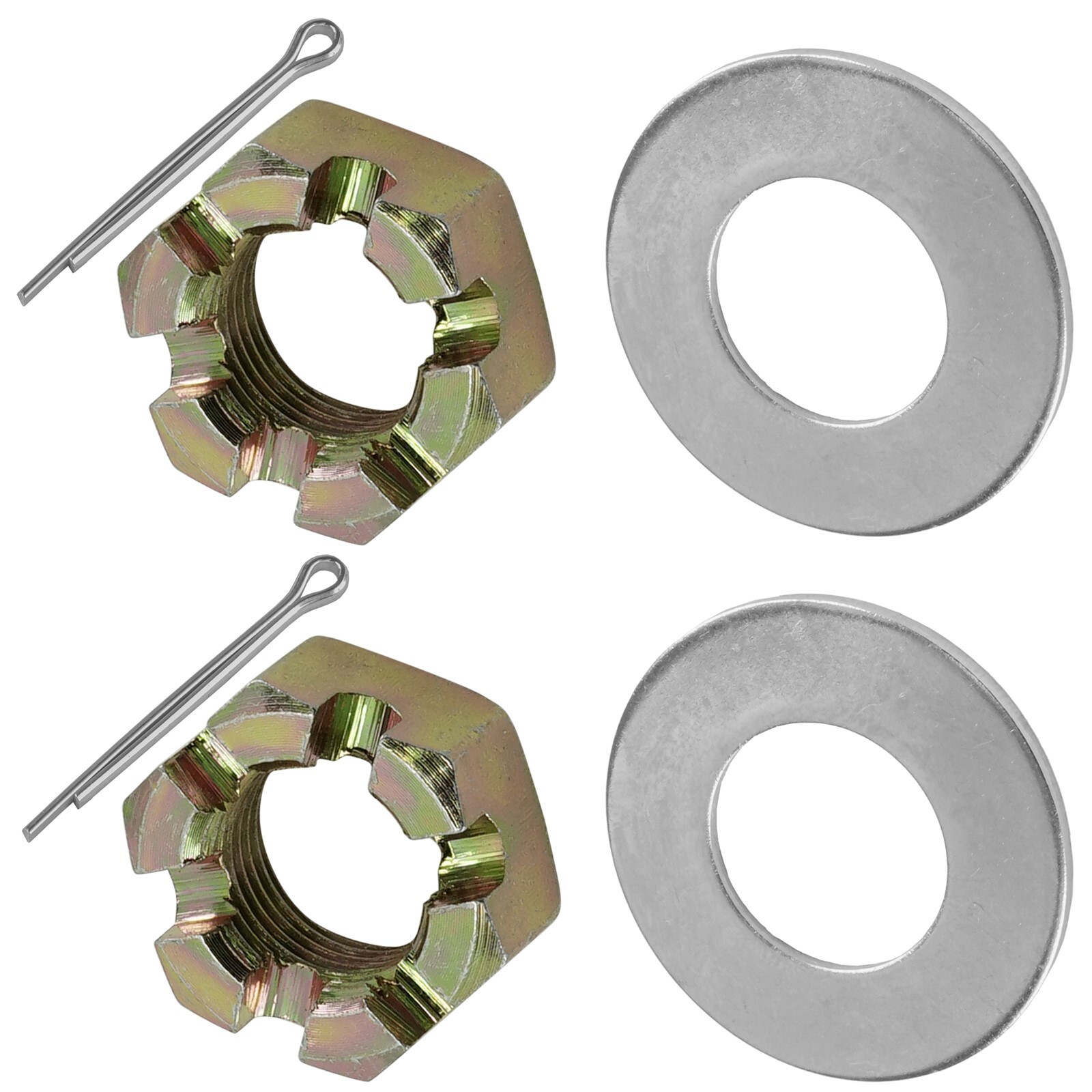 2x Caltric Front Castle Nut w/Washer & Pin For Polaris 7547406 7555796 ...