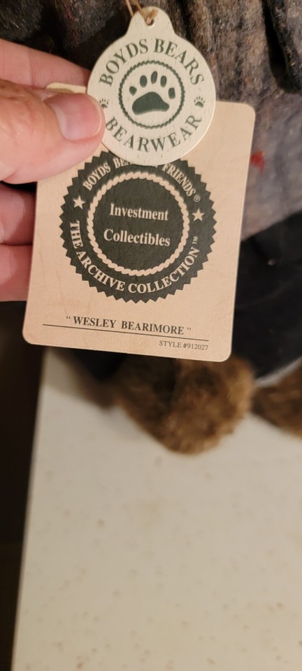 BOYDS BEAR TEDDY BEAR WESLEY BEARIMORE RETIRED LARGE 16in JACKET ...