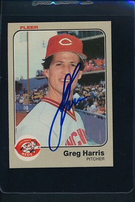 1983 Fleer #590 Greg Harris Reds Signed Auto *28073 | eBay