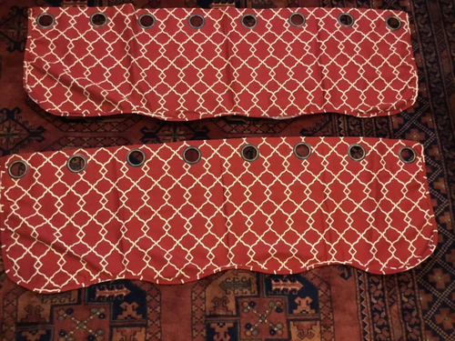 WAVERLY Valance ~ Chippendale Red with Grommet ~ 50" X 16” ~ Lot of 2 ...