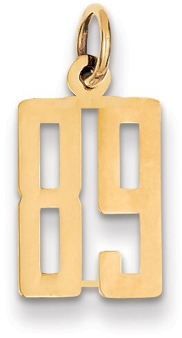14K Yellow Gold Small Polished Elongated Number 89 Charm | eBay