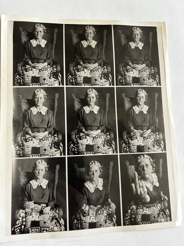 EXPRESS THYSELF GRANNY FLIPPING OFF VINTAGE 1970's B/W Photo Array and ...