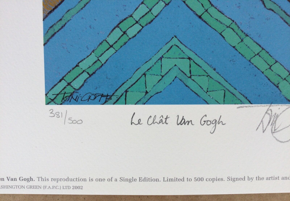 Toni Goffe Signed Limited Edition Lithograph Kitten Van Gogh Print | eBay
