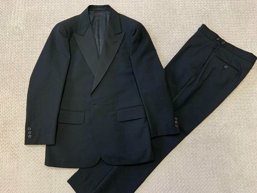 J.Press Tuxedo Suit Set Top and Bottom color black wool business ...