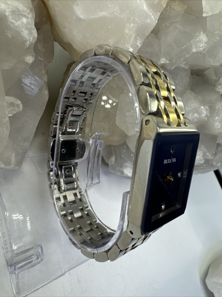 Bulova Quadra Quartz Blue Dial Ladies Watch 98P177 (AT1024-14) | eBay