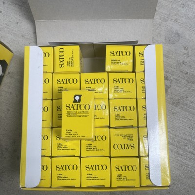 25 Pcs SATCO S3864 120V 10-Watt G8 Globe Light Bulb, Glossy White NOS ...