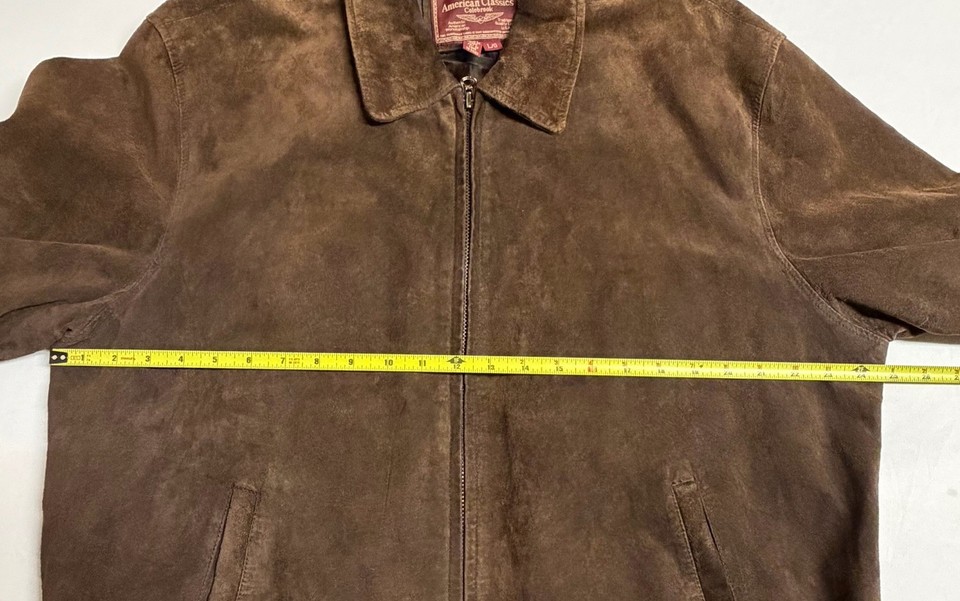 Vintage Men's L American Classics Colebrook Brown Suede/Leather Bomber ...