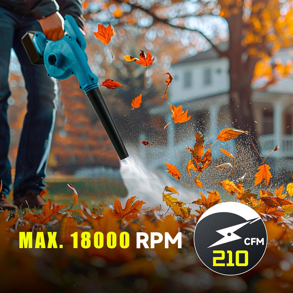 48V Cordless Leaf Blower 2-in-1 Leaf Blower & Vacuum with 2 Battery ...