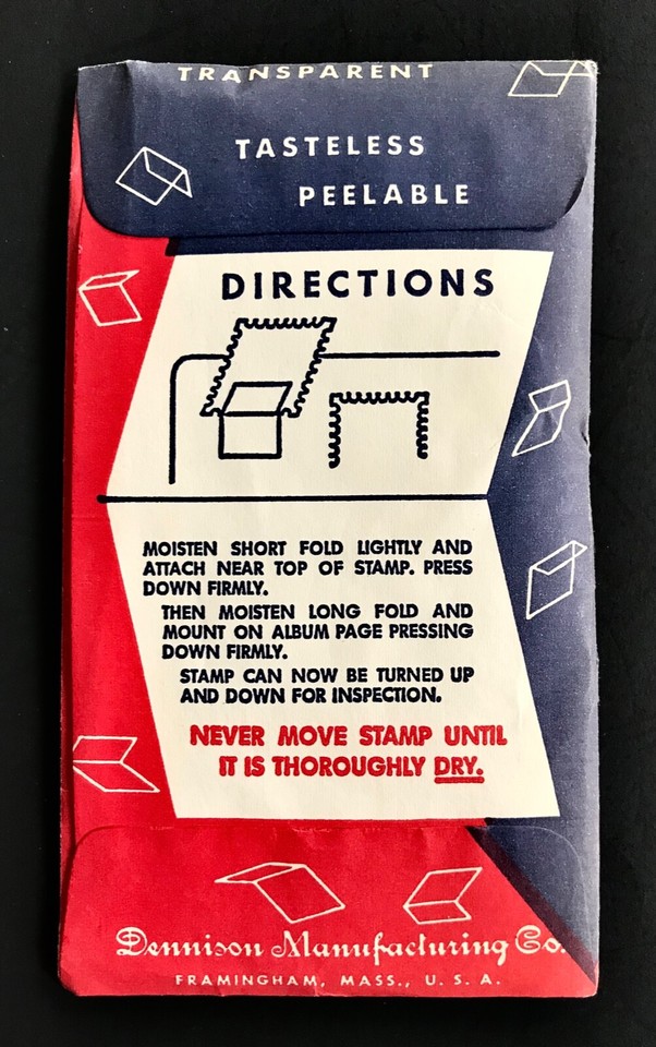 Vintage Dennison Unopened Package 1000 Pre-folded Stamp Hinges #48-064 ...