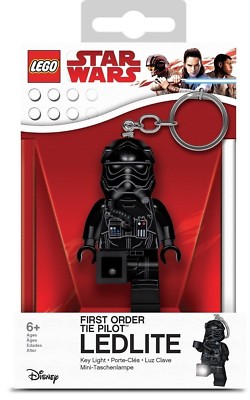 TIE FIGHTER PILOT LED LITE KEYCHAIN lego legos NEW minifigure mini fig ...